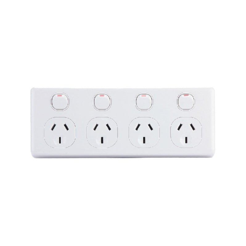 4-Gang Double-Pole Power Outlet — BlueE Technology