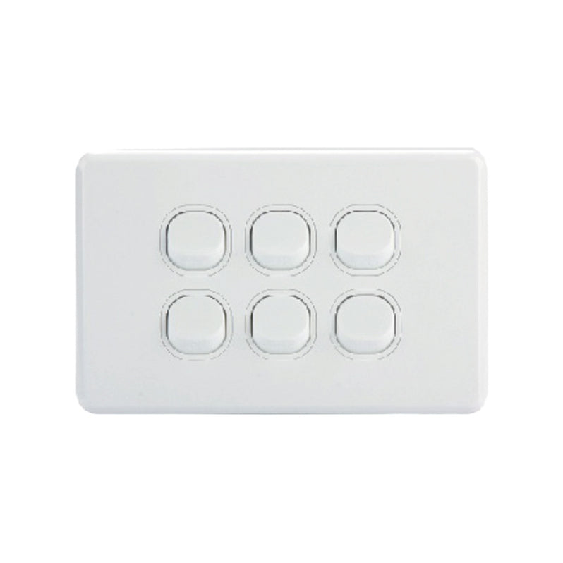 6-Gang Horizontal Light Switch — BlueE Technology